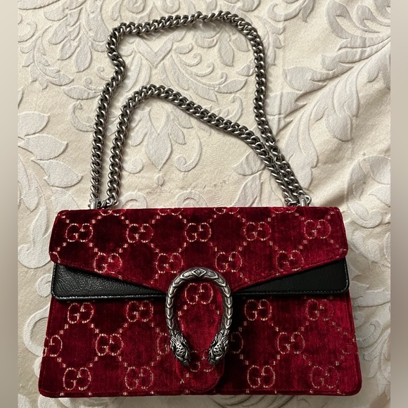 Gucci | Bags | Authentic Cherry Red Velvet Gucci Dionysus Bag | Poshmark